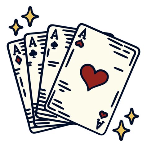 Design Png E Svg De Quatro Cartas De Baralho Com Um Coração No Meio Para Camisetas