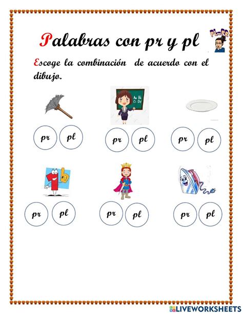 Ficha online de Combinación pl y pr para primero Puedes hacer los