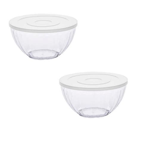 Kit 2 Tigela Bowl 1 8 Lts 20x10 Cm Tampa Transparente Paramount