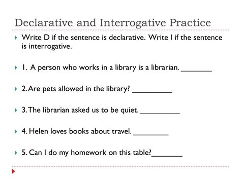 Ppt Declarative And Interrogative Sentences Powerpoint Presentation