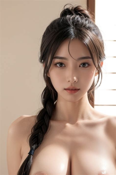 Braided Hair Bun Large Breast AI Porn