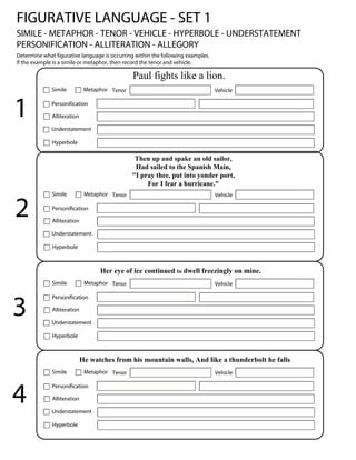 Practice Figrative Language PDF