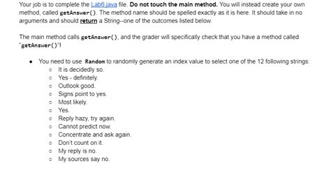 solved your job is to complete the lab6 java file do not
