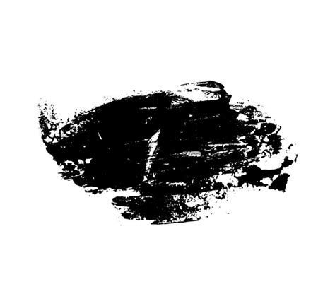 Tinta Negra Sobre Fondo Blanco Salpicaduras De Pincel Vectorial Trazo