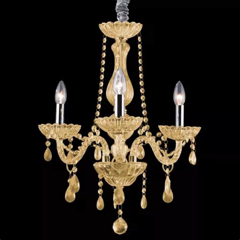 Lustre Maria Tereza Candelabro De Cristal Legítimo 3 Braços Âmbar