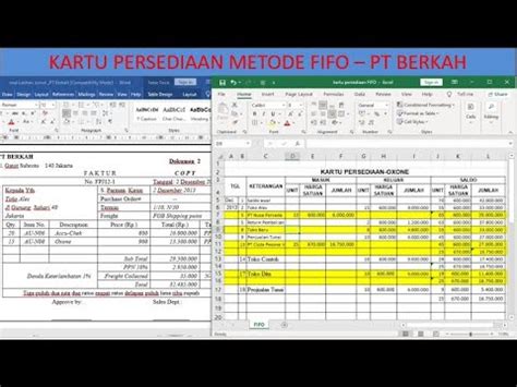 Cara Membuat Kartu Persediaan Metode FIFO Pada Soal PT Berkah YouTube
