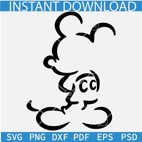 Mickey Mouse Outline SVG Mickey Sketch Vector SVG Disney Sketch SVG