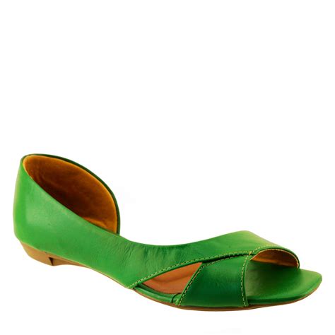 Peep Toe em Couro Verde Legítimo Liso Confortável Arzon