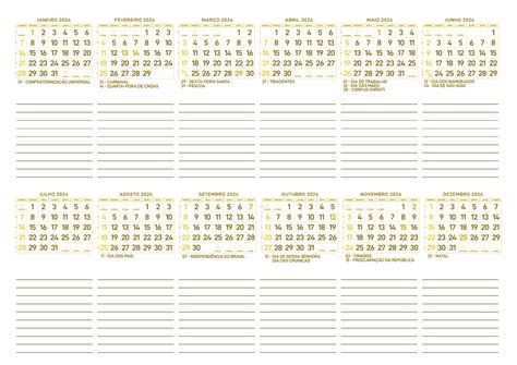 Calendario 2024 Folha Inteira Amarelo Fazendo A Nossa Festa