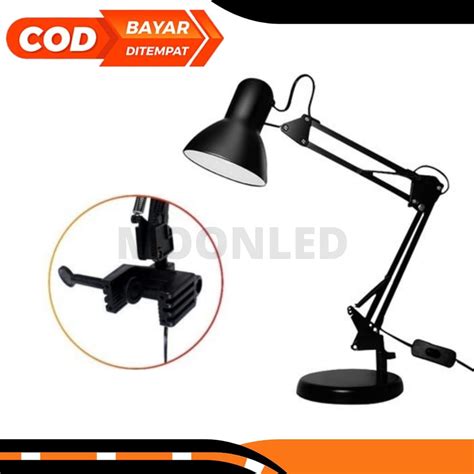 Jual Rumah Fitting Lampu Baca Meja Belajar Arsitek Hitam Putih Duduk
