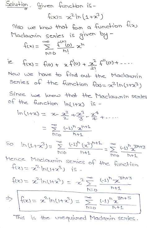[solved] use a maclaurin series in table 1 to obtain the maclaurin series course hero