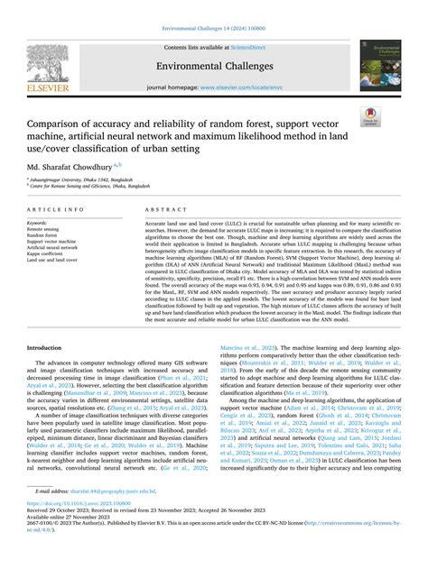 pdf comparison of accuracy and reliability of random forest support vector machine