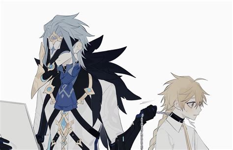 Aether And Dottore Genshin Impact Drawn By Penguinjelly061 Danbooru