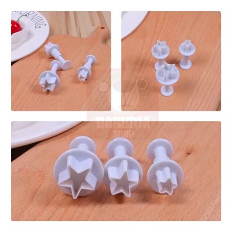 Set 3 Estrella Molde Cortante Expulsor Reposteria Belgrano