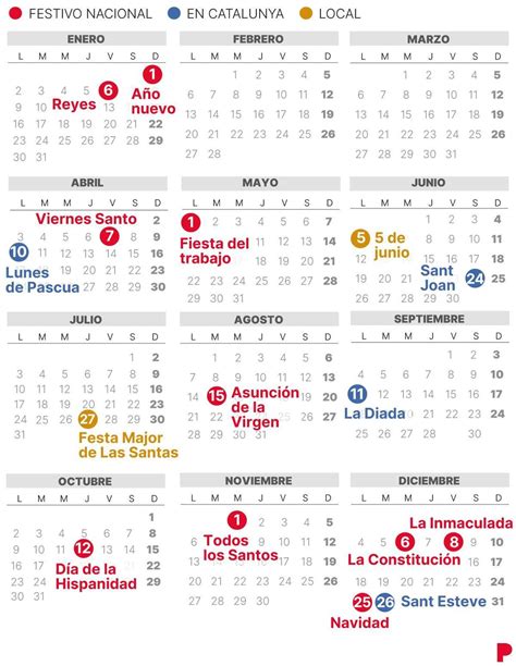 CALENDARIO laboral MATARÓ 2023 con todos los FESTIVOS