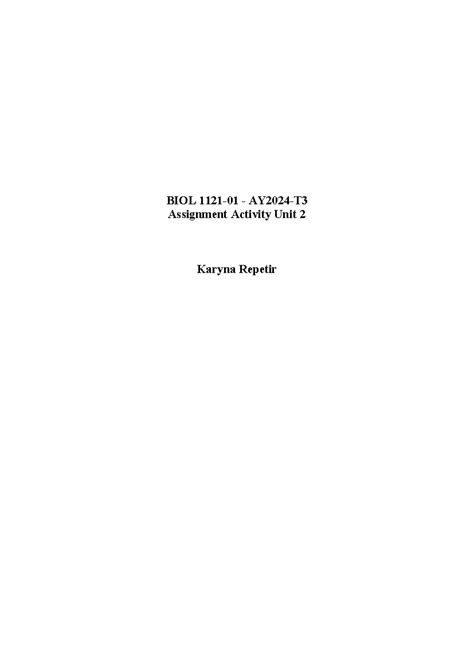 Biol Ay T Assignment Activity Unit Biol