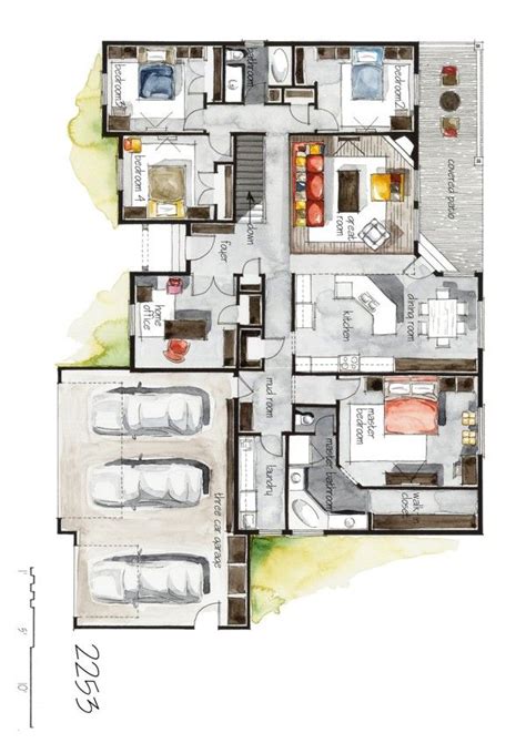 Real Estate Color Floor Plan And Elevation By Boryana Via Behance