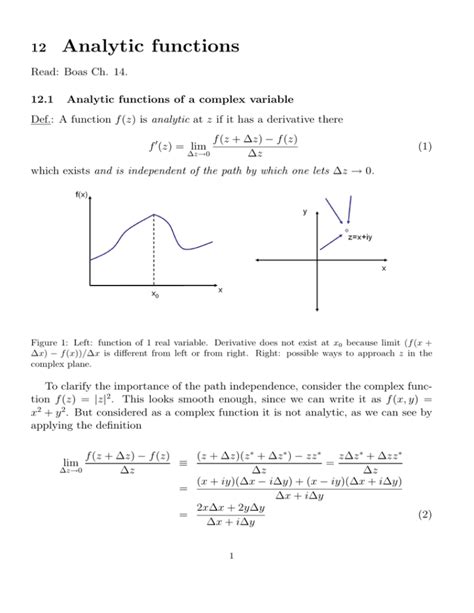 analytic functions 12