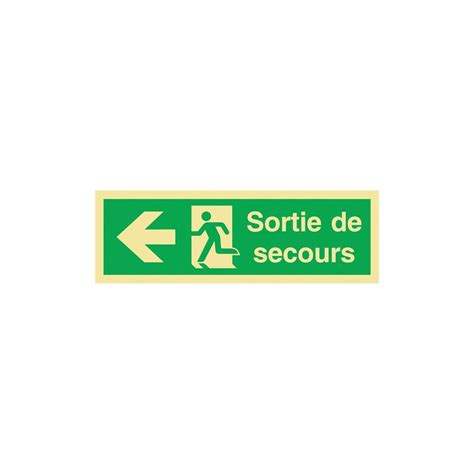Panneau photoluminescent d évacuation à gauche Direct Signalétique
