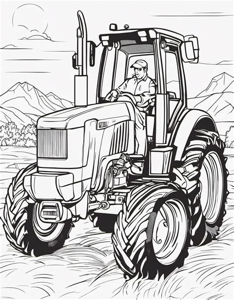 Free Cartoon John Deere Coloring Page 2023