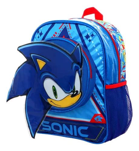 Mochila Escolar Kinder Sonic The Hedgehog Infantil Color Azul