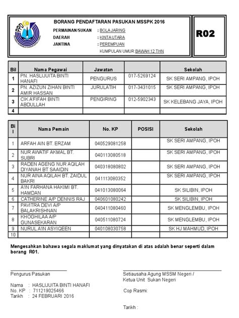 PDF Borang Pendaftaran R02 MSSP DOKUMEN TIPS