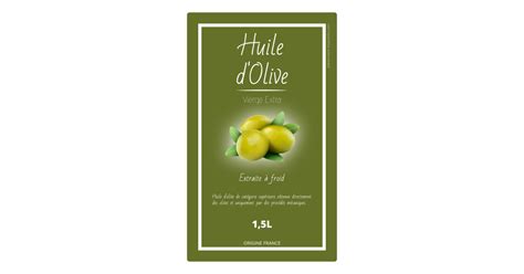 Tiquette Autocollante Personnalis E Huile D Olive Blanc