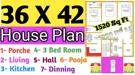 36 X 42 House Plan 36 X 42 House Design 36 X 42 Ghar Ka Naksha
