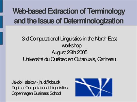 pdf web based extraction of terminology and the issue of determinologization