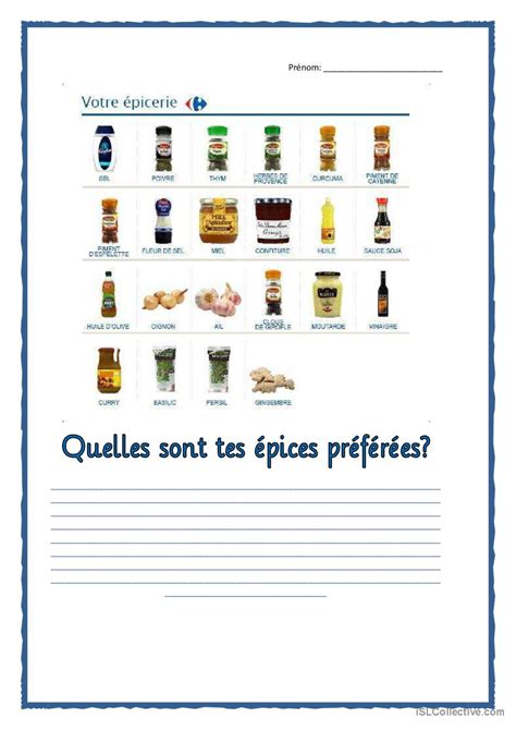 Votre Picerie Dictionnaire Visuel O Fran Ais Fle Fiches Pedagogiques
