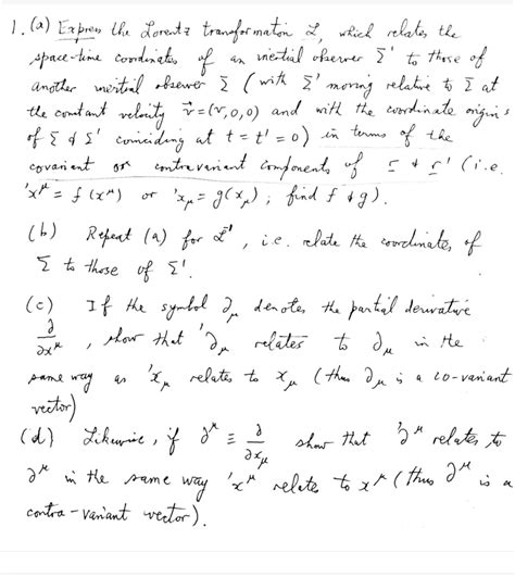 solved use lorentz transformation in general relativity