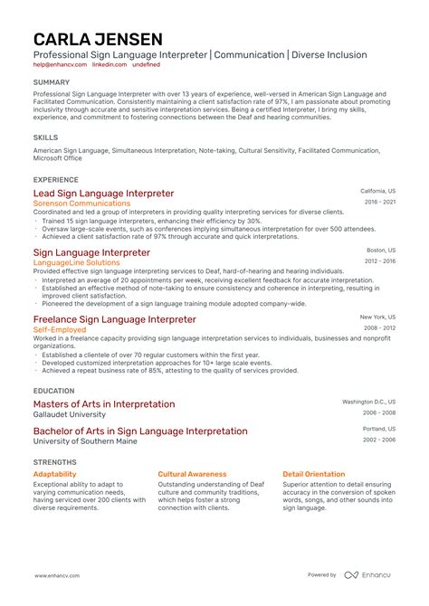 Sign Language Interpreter Resume Examples Guide For