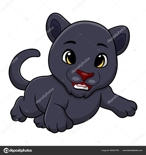 Vektorov Ilustrace Roztomil Erno Ky Panter Karikatura B L M Pozad