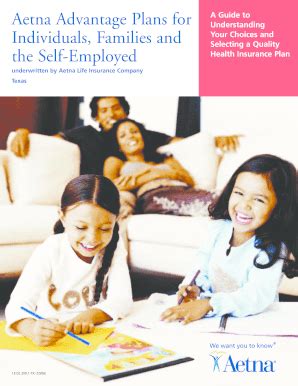 Fillable Online Aetna Advantage Plans For Individuals Families And The
