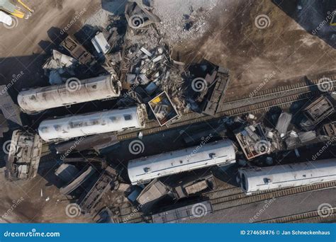 Train Derailed Exploding With Fire And Smoke Generative AI