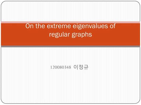 eigenvalues of regular graphs ppt