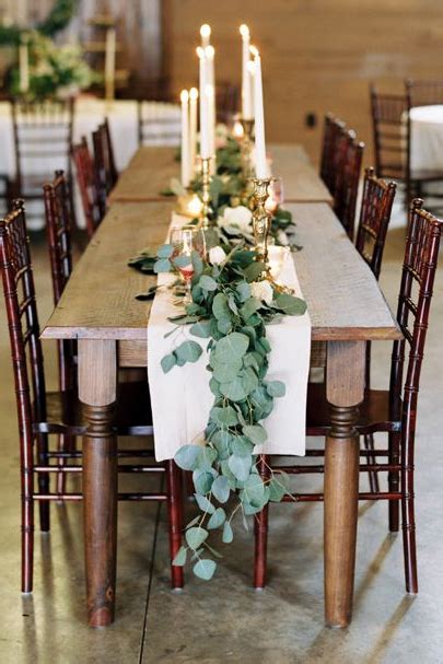 Silver Dollar Eucalyptus Runner Wedding Modern Floral Wedding Wedding