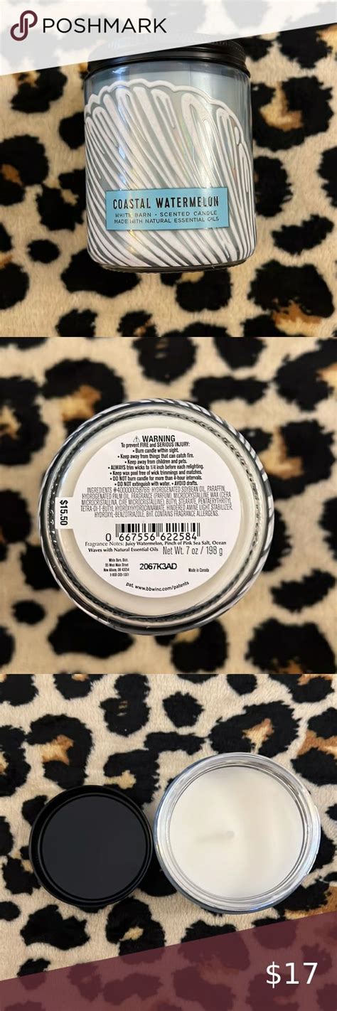 Bath Body Works White Barn Coastal Watermelon Candle Watermelon