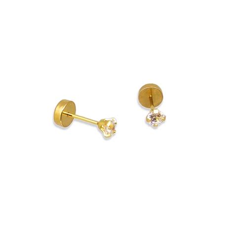 Aros Abridores Oro K Grifa Con Cubic