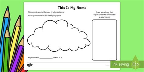 EYFS This Is My Name Worksheet Worksheet Teacher Made