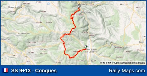 SS 9 13 Conques Stage Map Rallye Du Rouergue 1991 CFR Rally