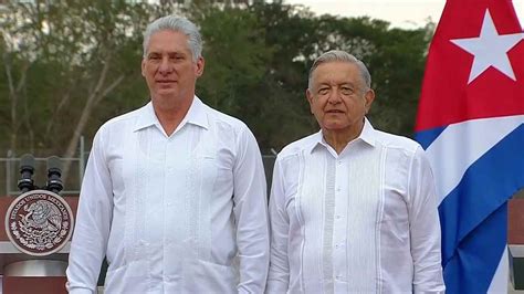AMLO recibe al presidente de Cuba Miguel Díaz Canel en Campeche Uno TV