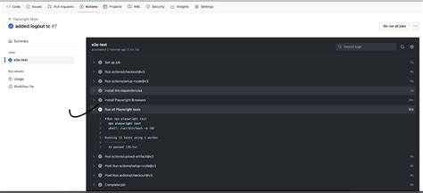 github action integration with playwright
