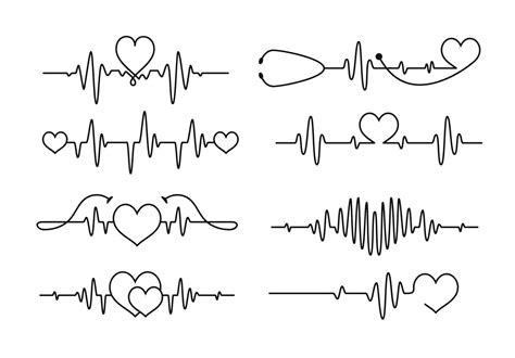 Dise O De L Nea De Tatuaje De Latido Del Coraz N De Cardiograma Ekg
