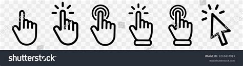 Vector Hand Cursors Icons Click Set Stock Vector Royalty Free