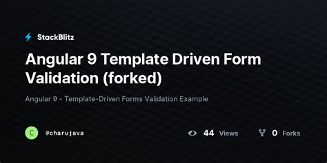 angular 9 template driven form validation forked stackblitz