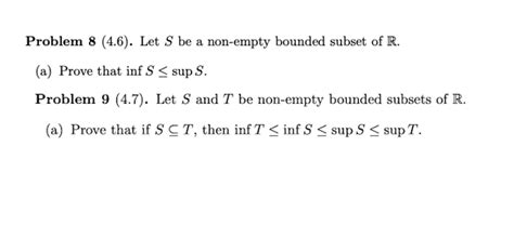 solved problem 8 4 6 let s be a non empty bounded subset