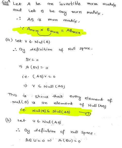 [solved] let a be an invertible m x m matrix and let b be any m x n matrix course hero