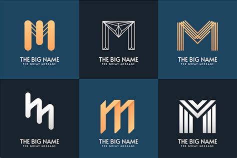 Diseño de colección de logo de letra m Vector Premium