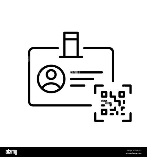 ID Card With A QR Code Identification Pixel Perfect Editable Stroke